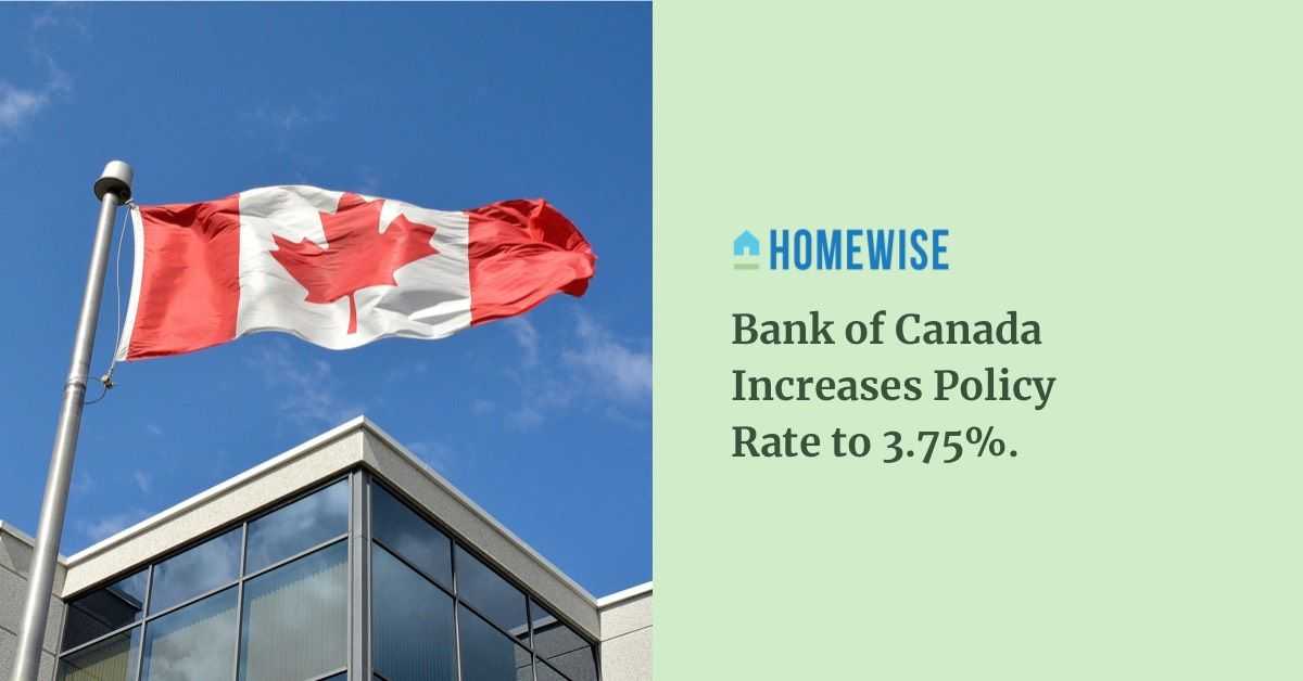 Bank of Canada bumps policy rate to 3.75% - Homewise